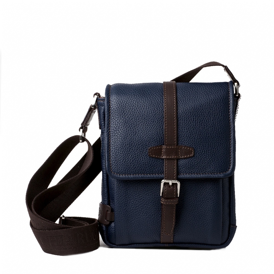 Dollaro blue leather with buckle shoulder bag, Alighieri, Original ...