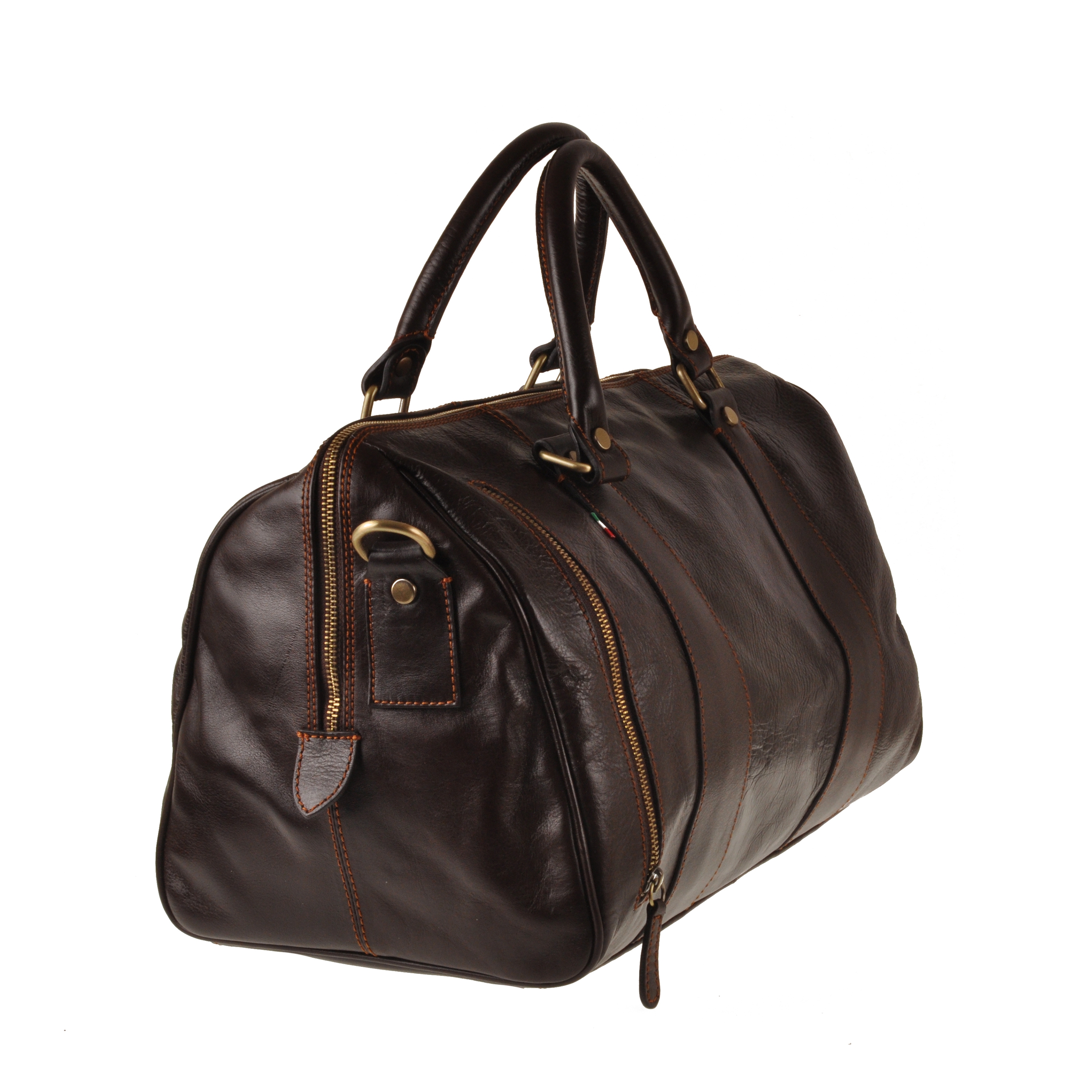 Leather travel Bag Michelangelo dark brown Ponte Vecchio by Original ...