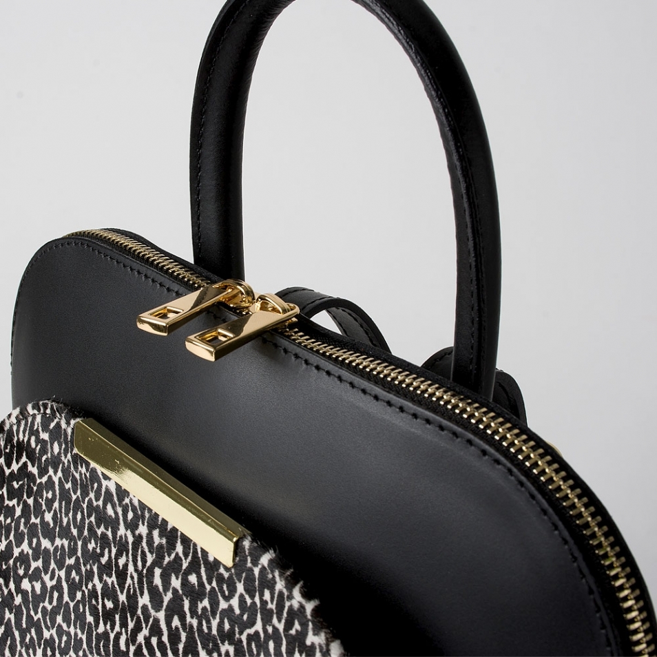 Genuine ruga leather with flap ponyskin little linx. backpack Giorgia ...