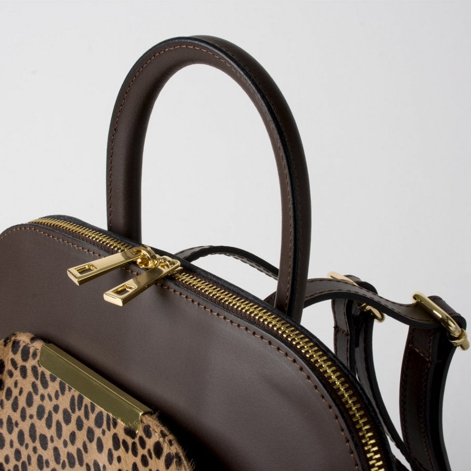 Genuine ruga leather with flap ponyskin. backpack Giorgia Honey Bag by ...