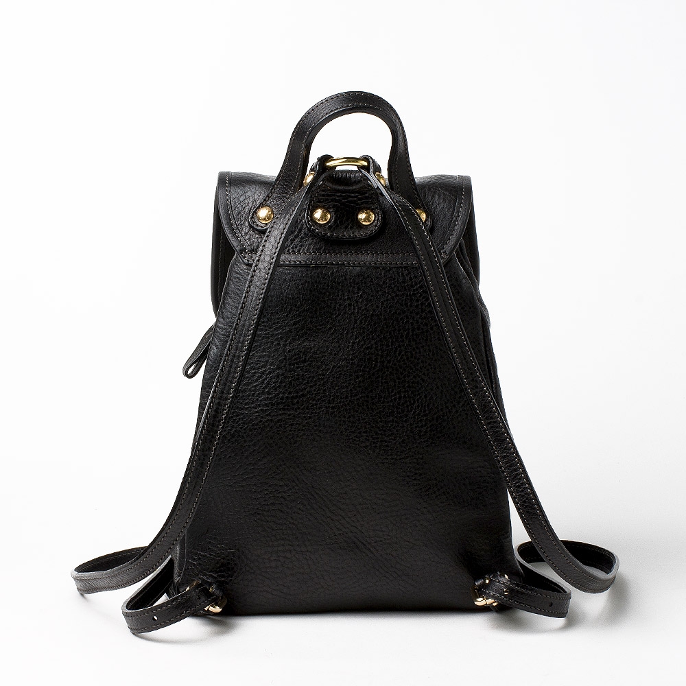 Black leather backpack Chiarugi by Original Tuscany Made in Italy