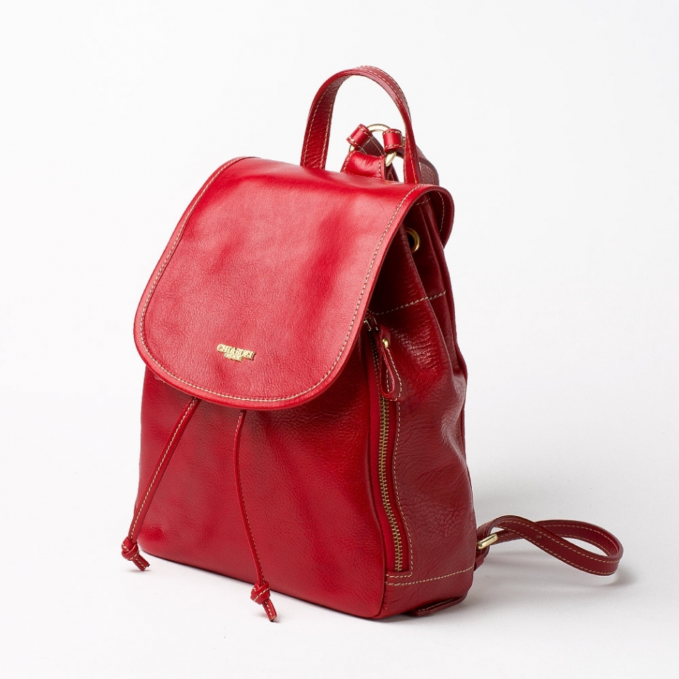 red leather backpack Chiarugi by Original Tuscany Made in Italy