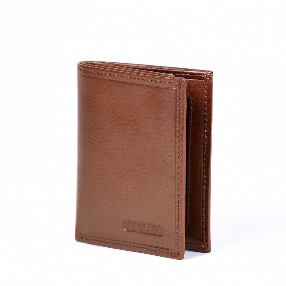Morellino brown leather wallet. Chiarugi by Original Tuscany Made in Italy