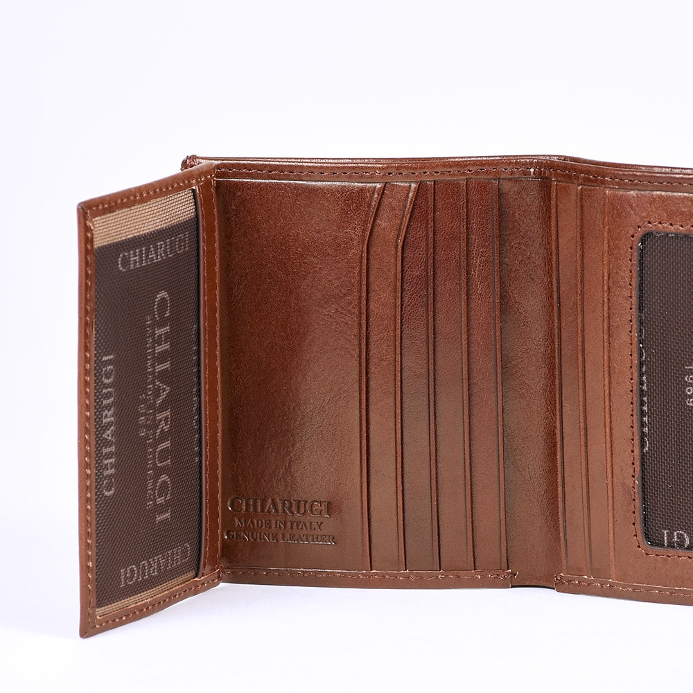 Morellino brown leather wallet. Chiarugi by Original Tuscany Made in Italy