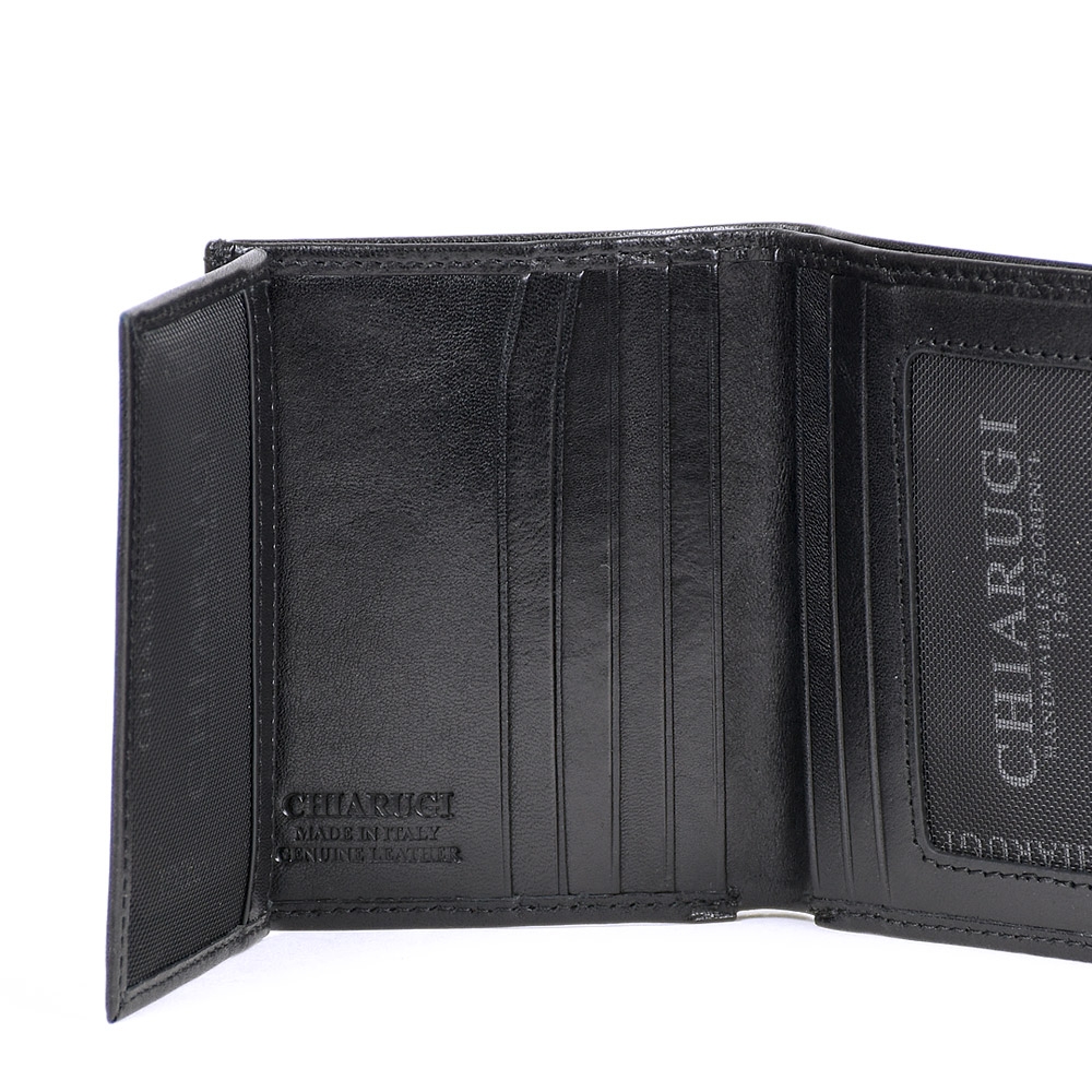 Morellino black leather wallet. Chiarugi by Original Tuscany Made in Italy
